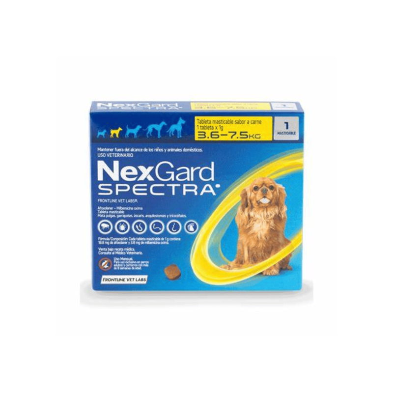 Nexgard Spectra 3 comprimidos 3.5 a 7.5k – Distribuidora AhorroPet