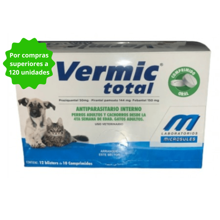 VERMIC DESPARASITARIO PERROS Y GATOS x120 unidades – Distribuidora ...