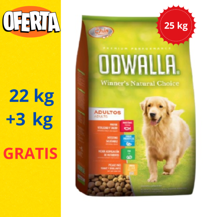 ODWALLA alimento para perro adulto 22kg + 3kg GRATIS – Distribuidora ...