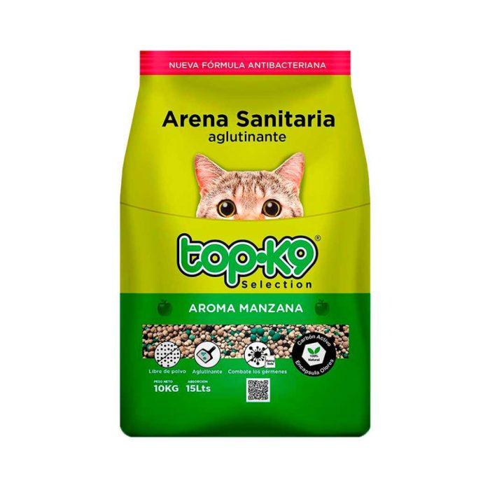 ARENA AGLUTINANTE TOP K9 Aroma Manzana – 20Kg – Distribuidora AhorroPet