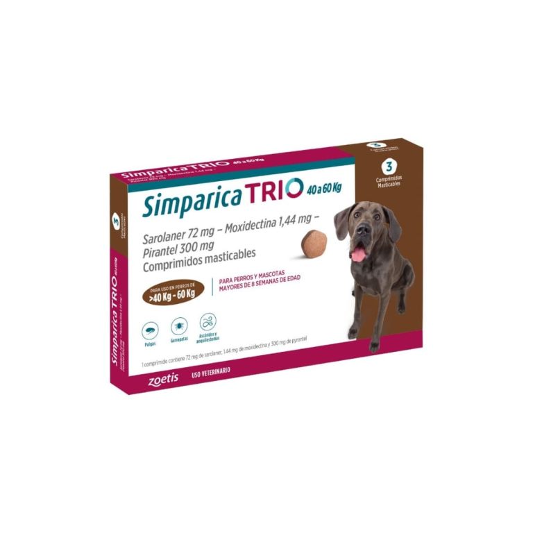 Simparica Trio 40,1 a 60 kilos 3 comprimidos – Distribuidora AhorroPet